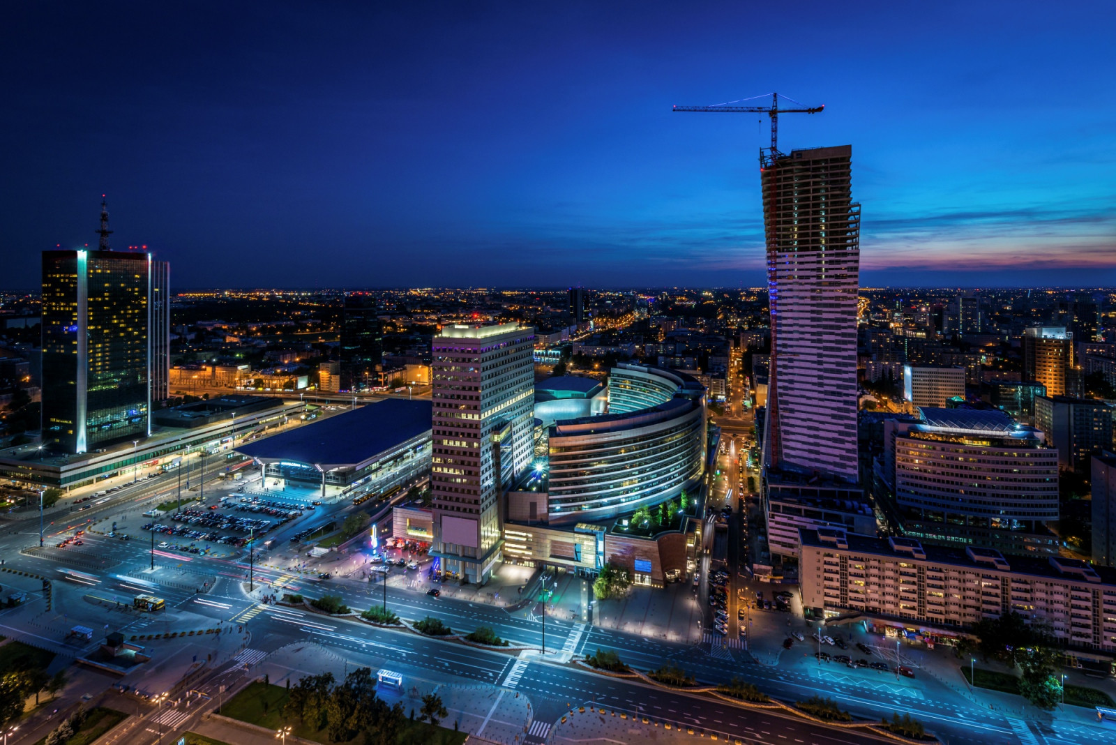 Nocny lot widokowy nad Warszawą Prezentmarzeń